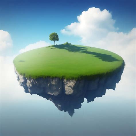 Premium Ai Image A Floating Round Ground With Grass