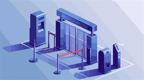 Modern Security Checkpoint Design Vector Illustration Premium Ai