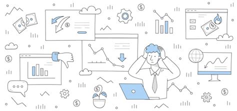 Free Vector Finance Crisis Economy Drop Doodle Business Concept Shocked Businessman Investor