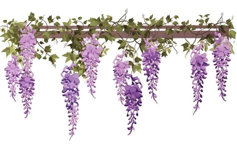 Premium Ai Image Isolated Of Chinese Wisteria Fence Line Up With