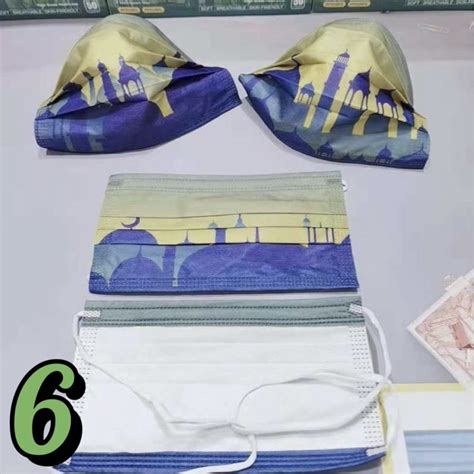 【raya Face Mask】rm2 99 50pcs 3ply Headloop Face Mask Hijab Adult Hari Raya Face Mask Selamat