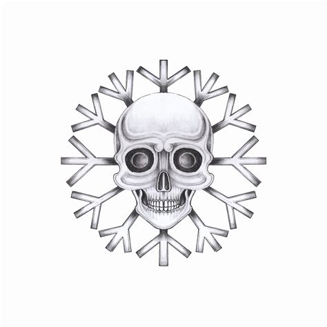 Frozen Skull Emblem Skull With A Snowflake Motif The Central Skull Is