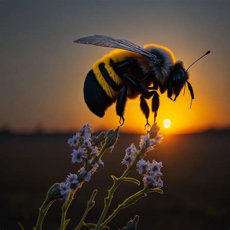Premium Ai Image Bee And A Beautiful Flower