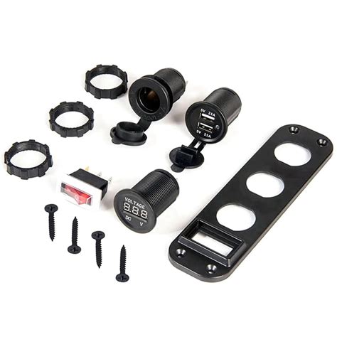 4 In 1 Digital Voltmeter 12v Power Socket Usb Power Charger Adapter