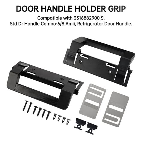 2×rv Refrigerator Door Handle Holder Grip Black Hardware For Dometic