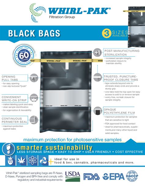 Whirl Pak® Black Sterilized Bags Whirl Pak