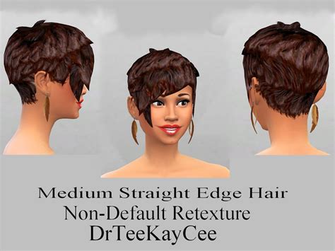 Sim Culture Nation Medium Straight Edge Hairstyle Sims 4 Hairs