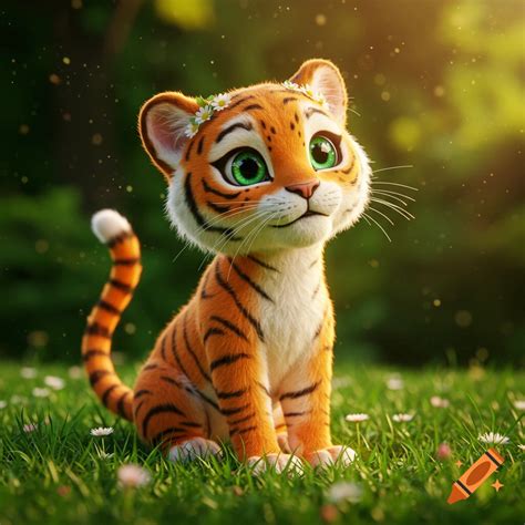 Cute Tiger Girl Sitting Down Anime Style On Craiyon