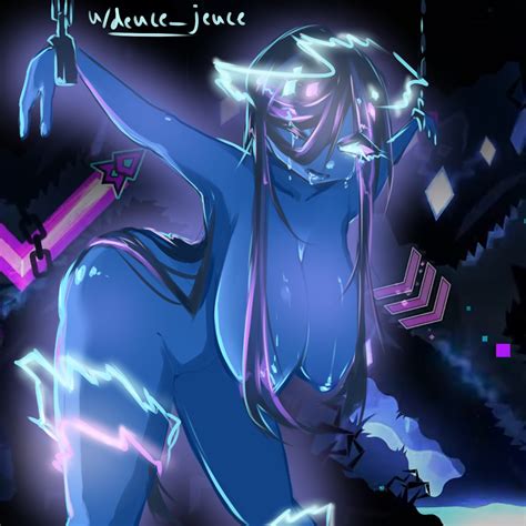 Rule 34 Black Hair Blue Skin Chains Cyclea Deuce Jeuce Extreme Demon