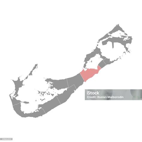 Smiths Parish Map Administrative Division Of Bermuda Vector