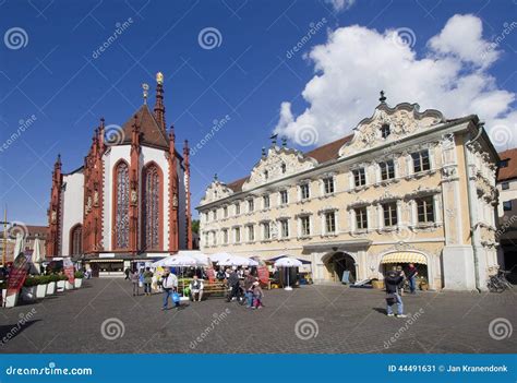 Wurzburg Marketplace Germany Editorial Photo Image Of Outdoor Tower