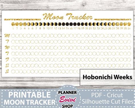 Hobonichi Weeks Moon Phase Tracker Printable Planner Stickers Printable Moon Planner Lunar Phase