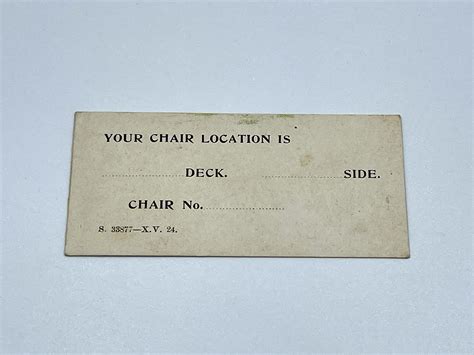 Rms Olympic Deck Chair Ticket Titanic Museum