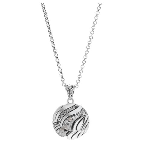 John Hardy Sterling Silver And 18 Karat Gold Diamond Pave Slide Pendant