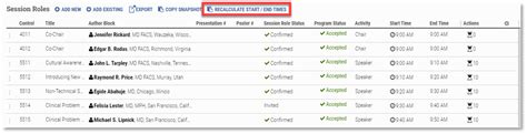 Recalculate Times Button For Session Roles Cti Meeting Technology