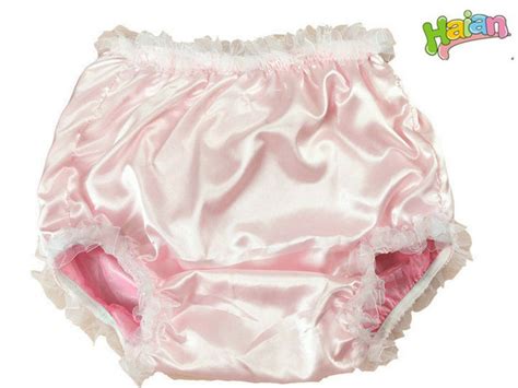 Haian Abdl Pvc And Sissy Satin Frilly Diaper Cover Panties Lace Unisex