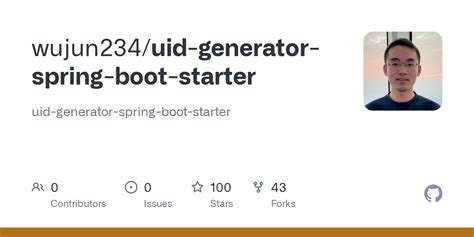 Github Wujun234uid Generator Spring Boot Starter Uid Generator Spring Boot Starter