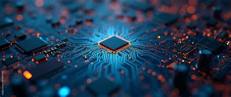 Abstract Circuit Board Futuristic Technology Processing Background