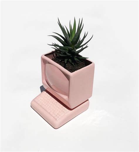 Wyatt Little Computer Planter Pink Garmentory