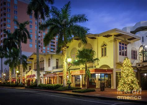 The Mira Mar Plaza At Christmas Sarasota Florida Photograph By Liesl