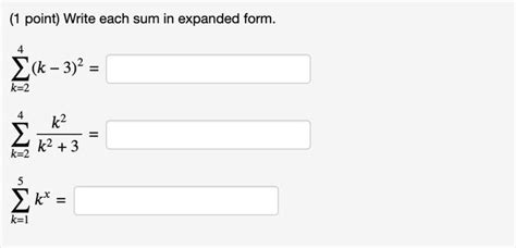 solved 1 point write each sum in expanded form