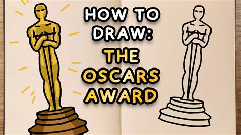 How To Draw The Oscars Award Easy Step By Step Tutorial Youtube