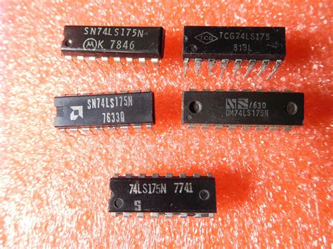 Lot Of 5 74ls175 Dip Ic Various Brand Vintage Usa Seller Fast Ship