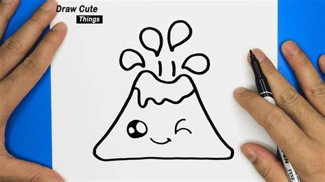 Cute Volcano Drawing Volcano Cute Drawing Step By Step Tutorial