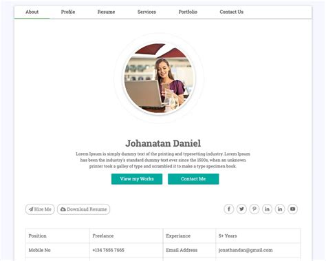 Creative Resume Website Template