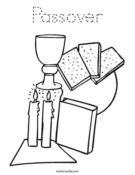 Passover Coloring Page Tracing Twisty Noodle