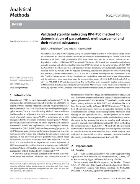Pdf Analytical Method Metho