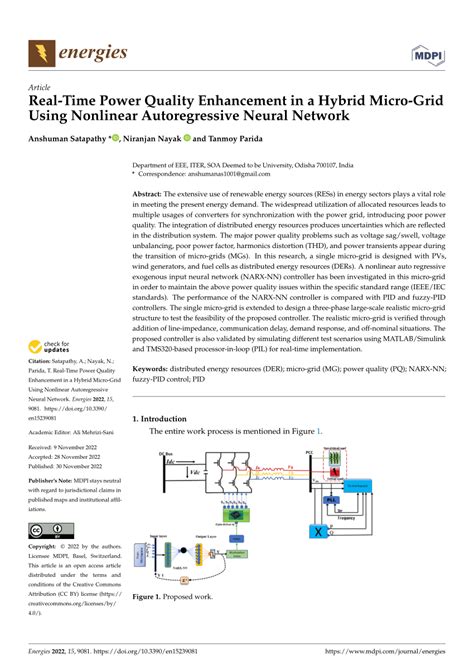 Pdf Real Time Power Quality Enhancement In A Hybrid Micro Grid Using