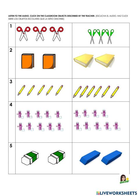 Clasroom Objects Exercise Live Worksheets