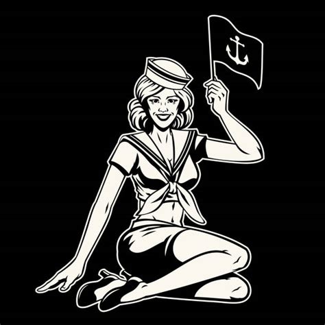 Sailor Pin Up Girl Drawing