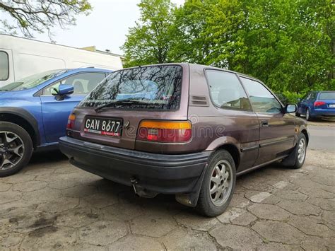 Old Classic Rusty Small Compact Car Toyota Corolla From Eighties Parked Editorial Stock Image