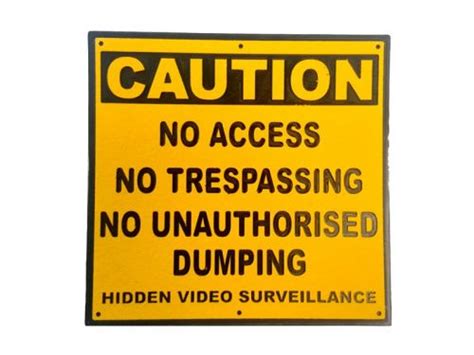 Caution No Access No Trespassing No Unauthorized Dumping Gate Plates