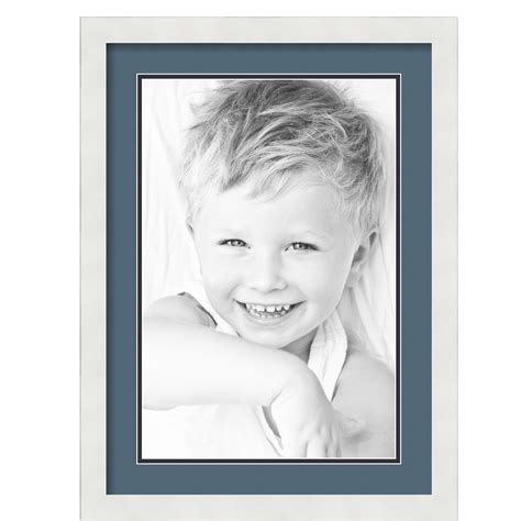Arttoframes Matted 16x22 White Picture Frame With 2 Double Mat 12x18