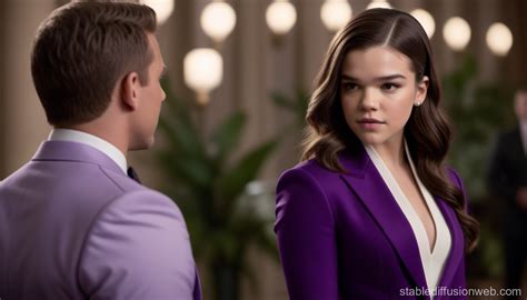 Hailee Steinfeld As Hawkeye With A Purple And White Armor Prompts