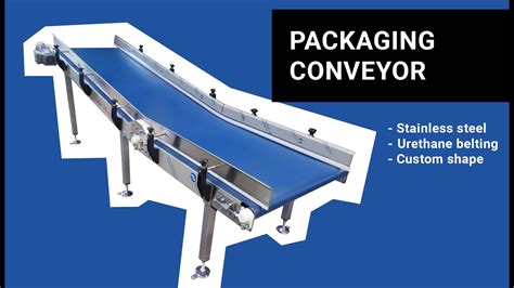 Packaging Conveyor For A Food Manufacturer Showcase Stainless Steel Incline With Urethane Belt