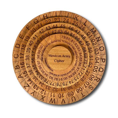 Wooden Cipher Wheel Enigma Machine Mexican Army Cipher Diskdecoder