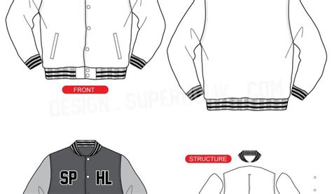 Baseball Jacket Template Varsity Jacket Template Hellovector