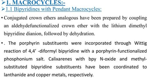 Bipyridines With Pendant Macrocycles The Pptx