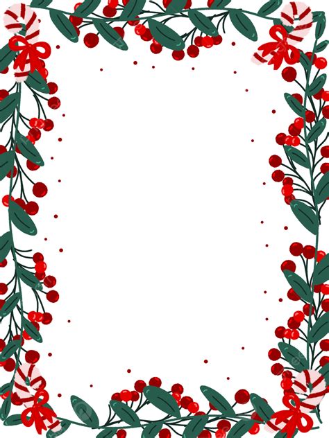 Christmas Border With Wreath Of Cherries And Leaves Christmas Border Designs Christmas Border