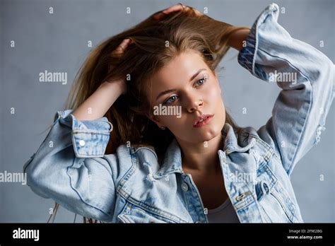 Close Up Portrait Of A Beautiful Young Woman Emotional Sad Photo Of A