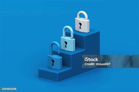Security Steps Conceptual Representation Of Security Progression Depicting Padlocks Ascending