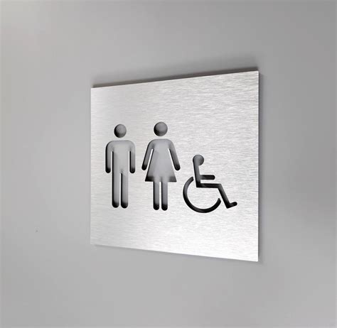 All Gender Handicap Accessible Restroom Sign Unisex Bathroom Signs