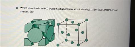 Solved 1 Which Direction In An Fcc Crystal Has Higher