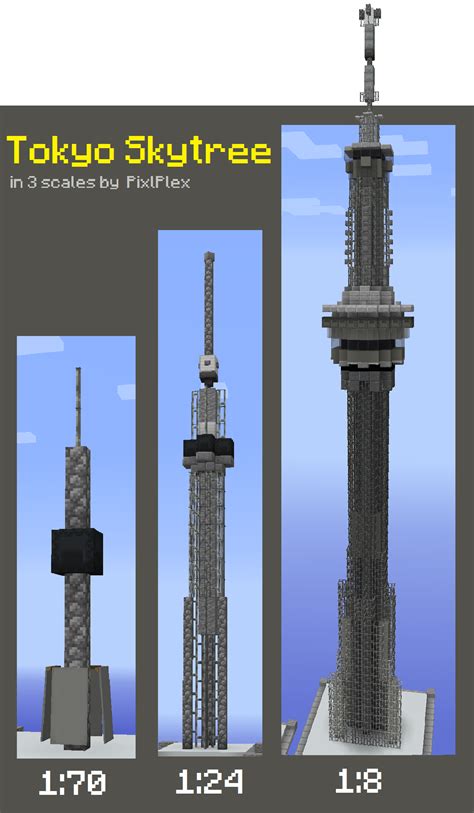 Tokyo Skytree Built In 3 Scales R Minecraft
