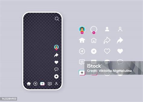Concept Dinterface De Lapplication De Médias Sociaux Tik Tok Et Icône