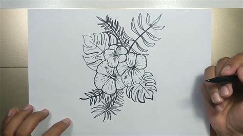 How To Draw Hawaiian Flowers Step By Step